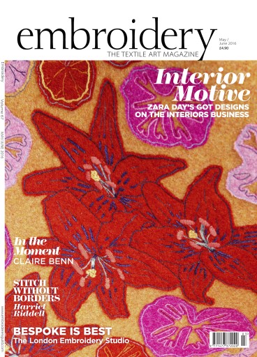 Embroidery Magazine - May June 2016 Subscriptions | Pocketmags